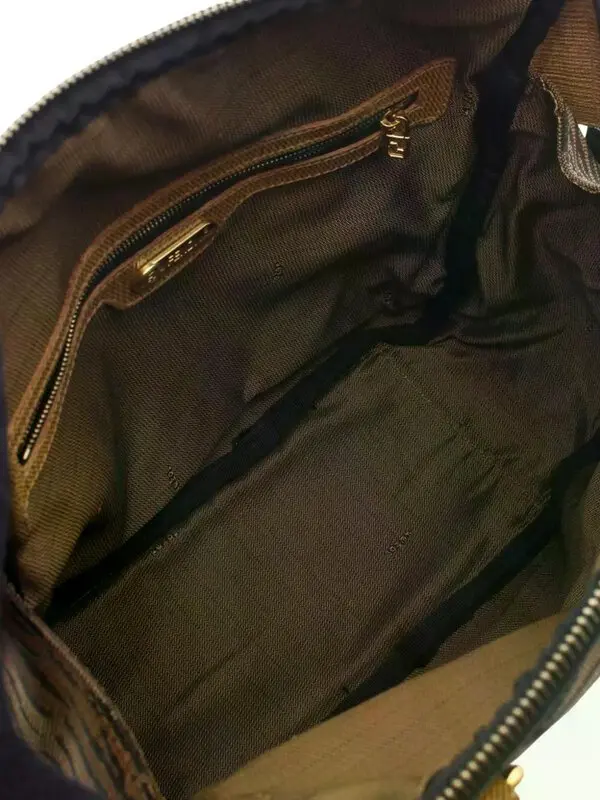 Fendi 20th Century Zebra Print Canvas Satchel