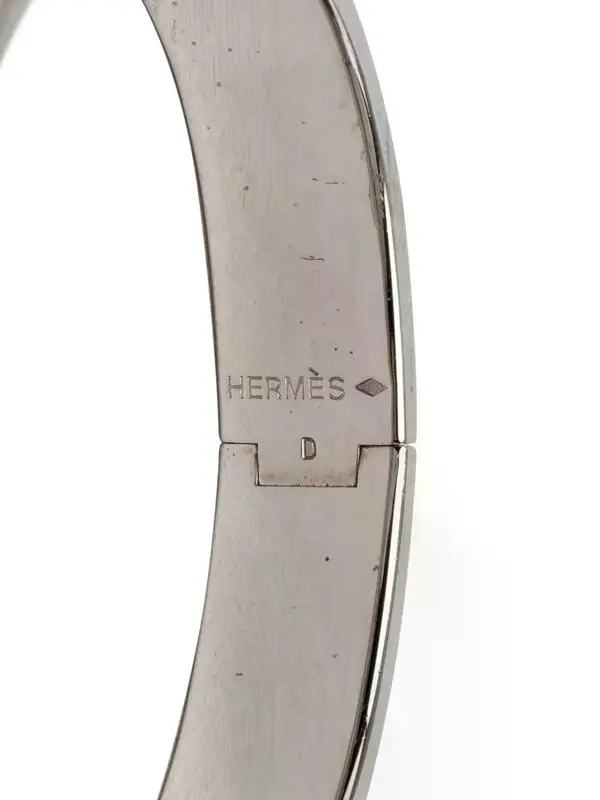 Hermès Enamel And Palladium-plated Metal Clic H Bracelet Pm - Black