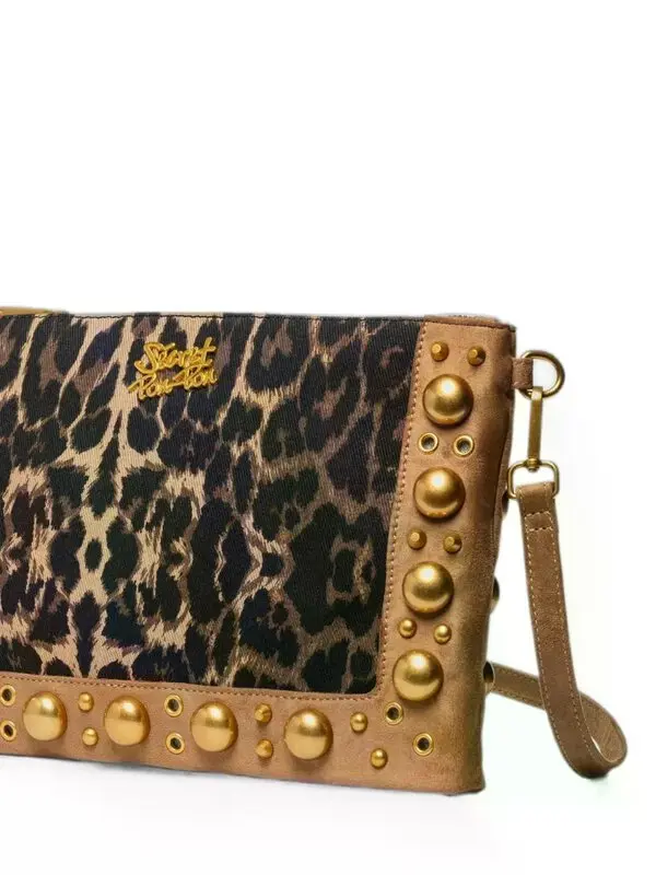 SECRET PON-PON Tatiana Leopard-print Studded Shoulder Bag