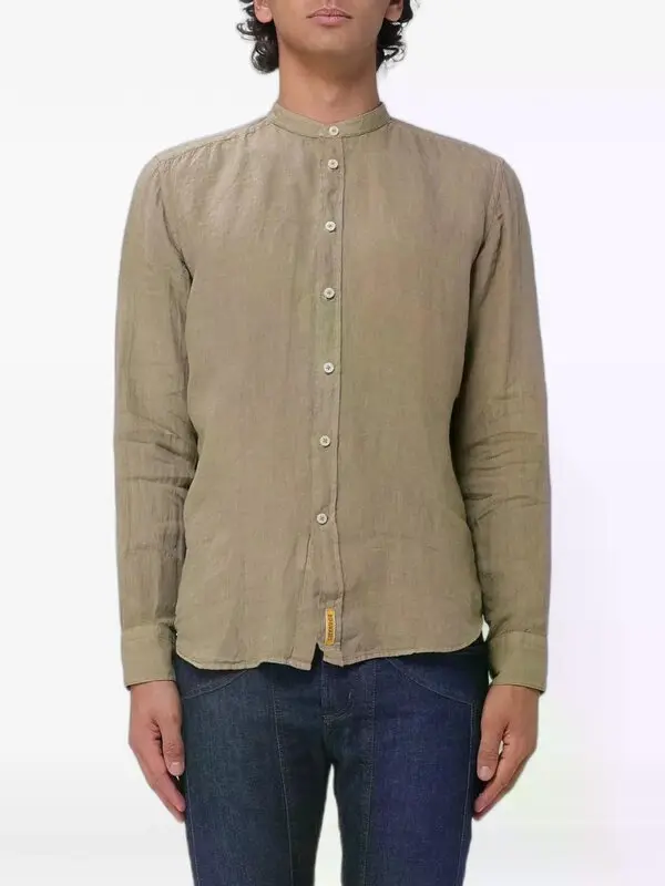 B.D.BAGGIES Band-collar Cotton Shirt