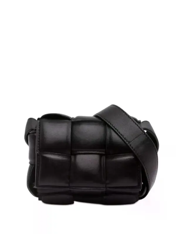 Bottega Veneta Candy Nappa Intrecciato Padded Cassette Crossbody Bag - Black