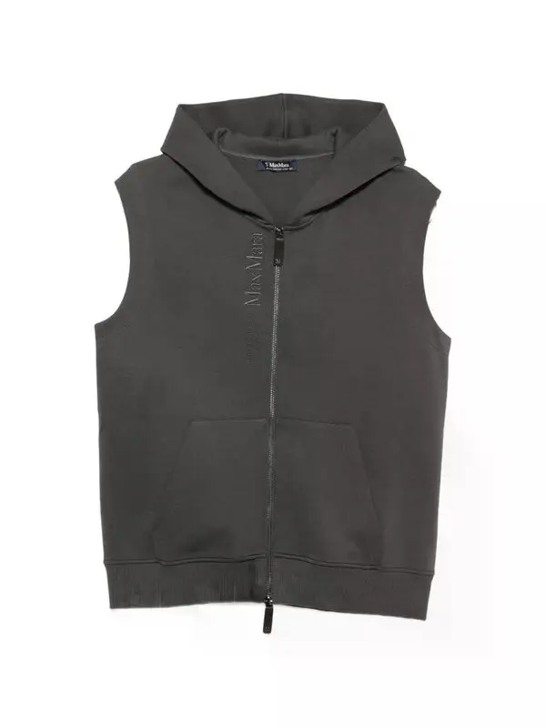 Max Mara Sleeveless Zip-fastening Hoodie - Grey