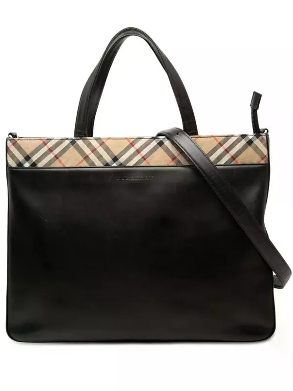 Burberry 2000-2017 Nova Check Canvas Trimmed Leather Satchel