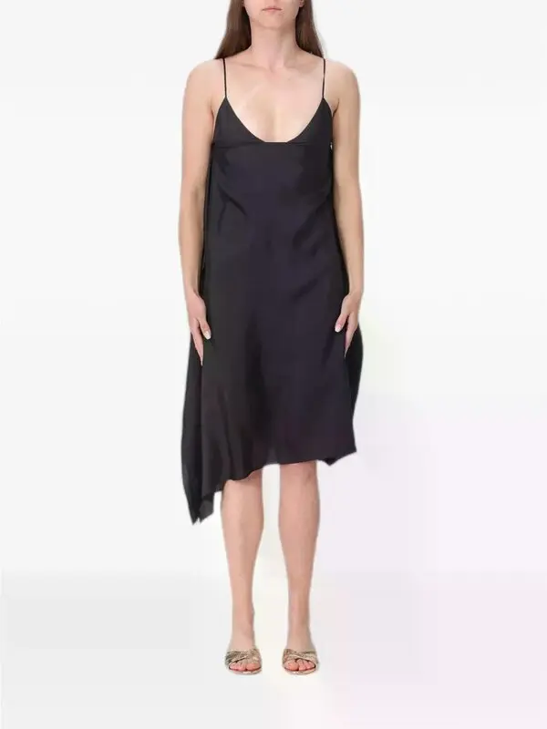 Ter Et Bantine Asymmetric Spaghetti-strap Dress - Black