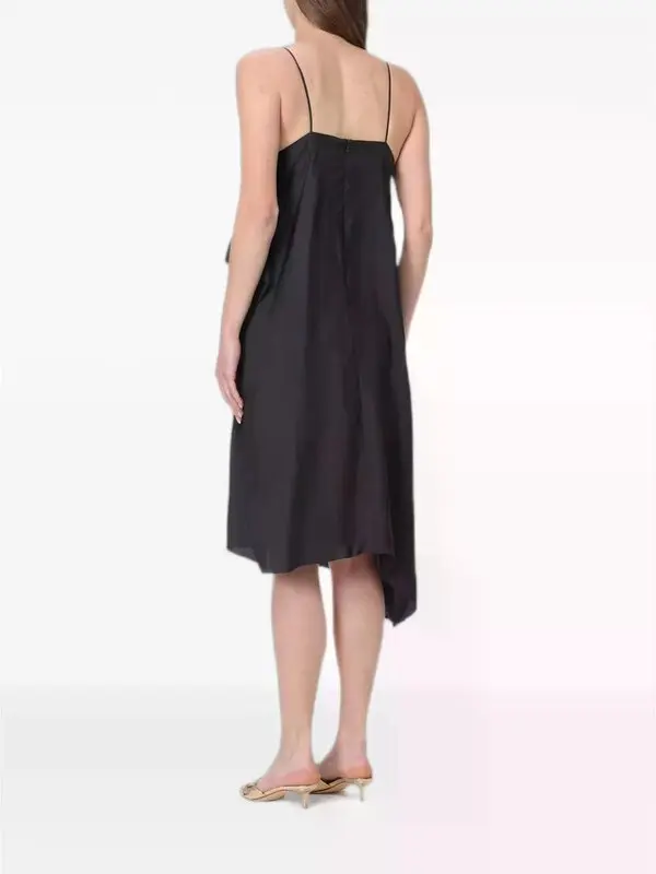 Ter Et Bantine Asymmetric Spaghetti-strap Dress - Black
