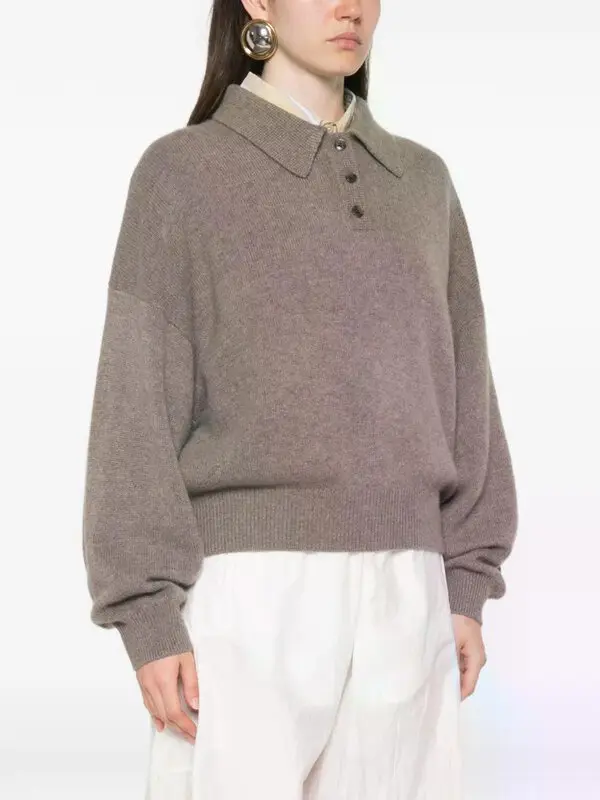 LISA YANG Knitted Polo Shirt - Brown