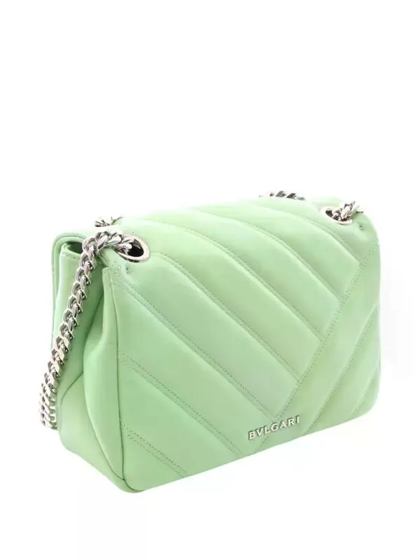 BVLGARI 2020-2025 Leather Serpenti Cabochon Chain Crossbody Bag - Green