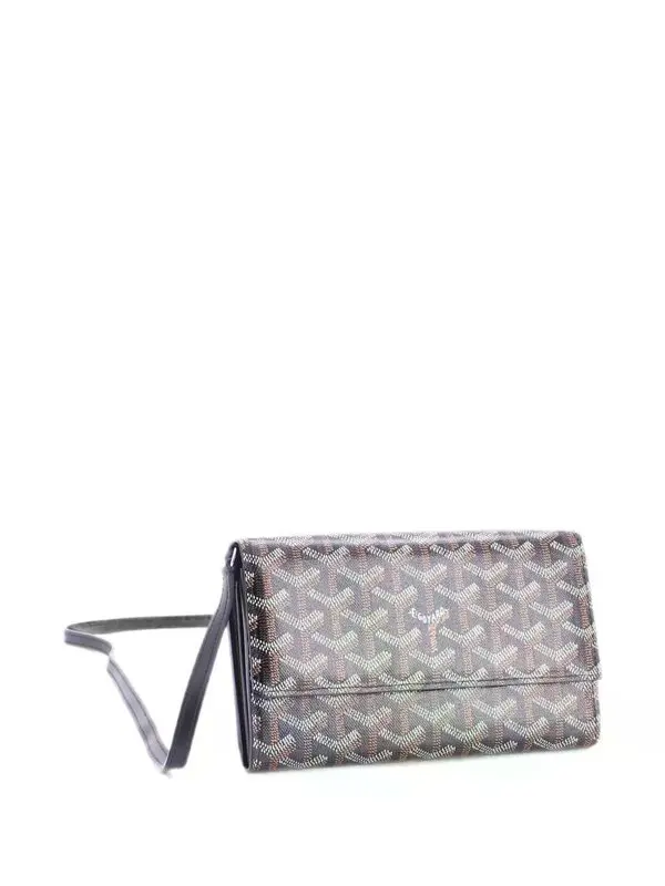Goyard Varenne Continental Wallet With Strap Coated Canvas Crossbody Bag - Black