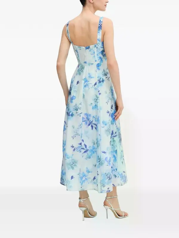 Bardot Floral-print Corset Midi Dress