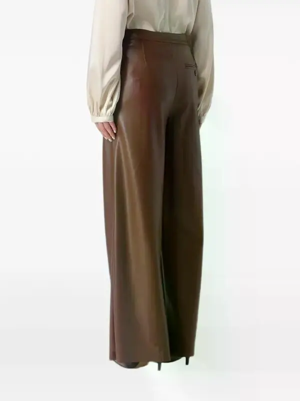HANITA High-shine Wide Leg Trousers - Brown