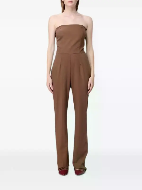 MAR DE MARGARITAS Strapless Darted Jumpsuit - Brown