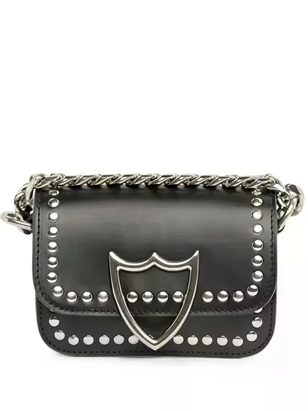 HTC LOS ANGELES Micro Studded Leather Shoulder Bag - Black