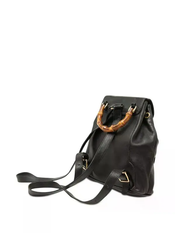 Gucci 20th Century Calfskin Bamboo Drawstring Backpack