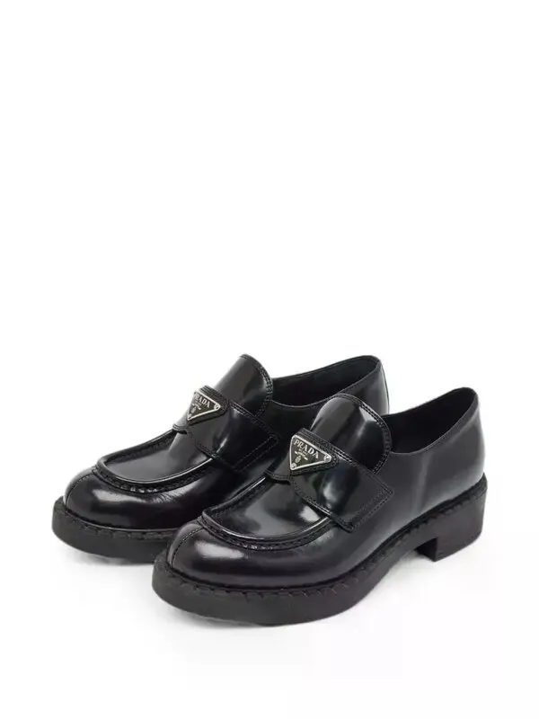 Prada Triangle Platform Loafers
