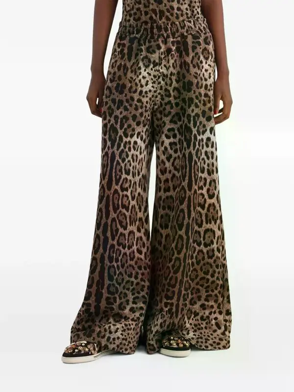 Dolce & Gabbana Leo-print Fleece Trousers