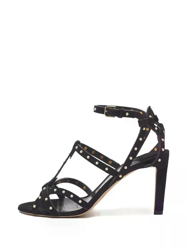 JIMMY CHOO Beverly Pearl-embellished Sandals - Black