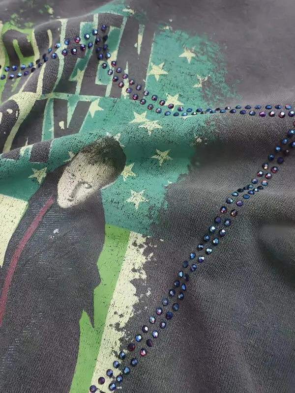 HTC LOS ANGELES Studded Graphic-print T-shirt