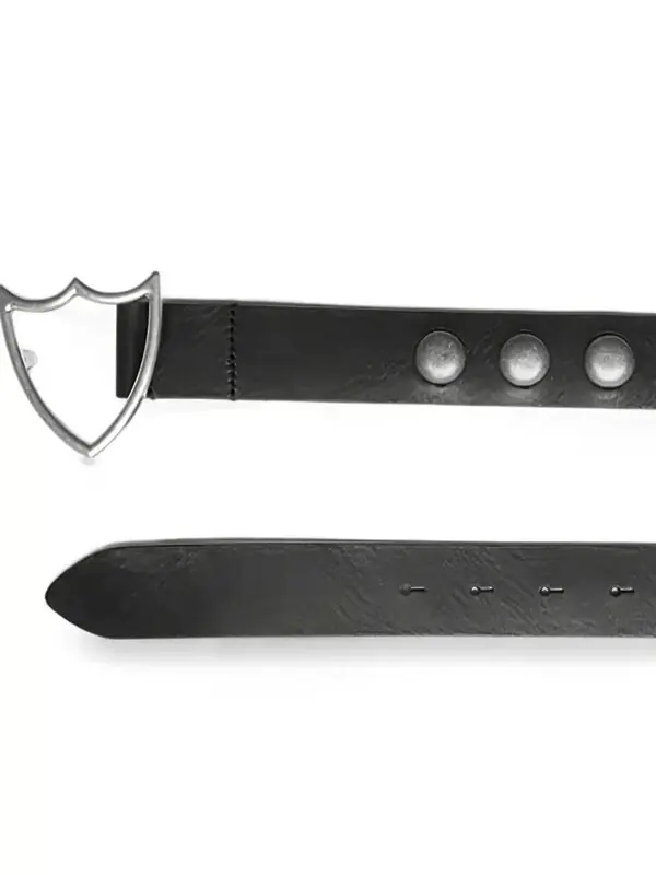 HTC LOS ANGELES Shield Buckle Studded Leather Belt