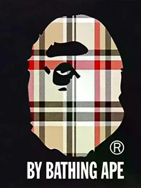 A BATHING APE Check Bathing Graphic-print T-shirt - Black