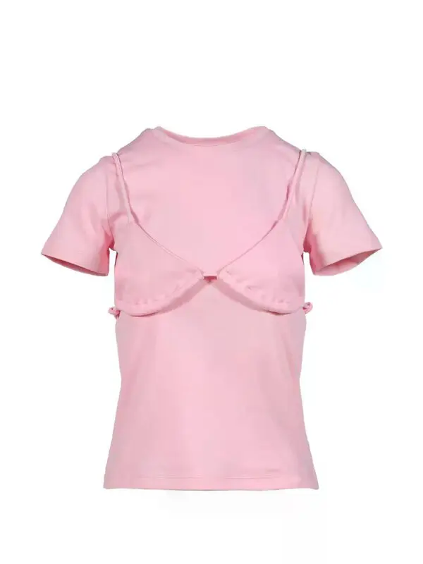 Sandy Liang Effie Bralette-overlay T-shirt