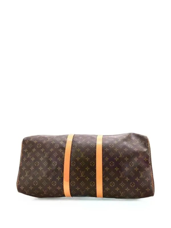 LOUIS VUITTON Monogram Canvas Keepall 55 Travel Bag - Brown