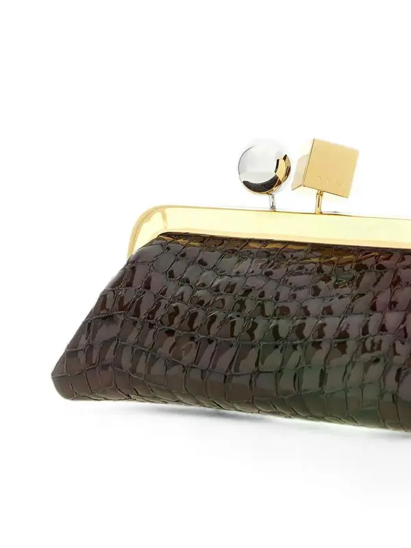 Jacquemus Salon Crocodile-effect Clutch Bag