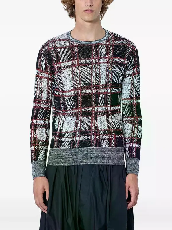 VIVIENNE WESTWOOD Check-pattern Piqué Sweater - Black
