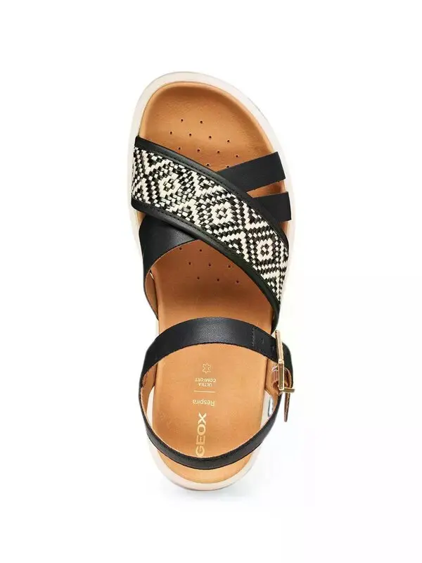 Geox Xand 2s Woven-panel Buckled Sandals