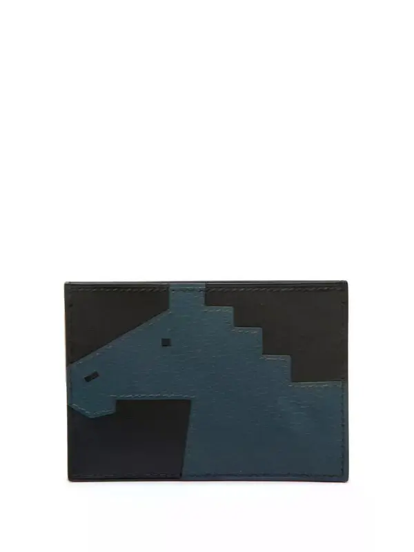 Hermès 2024 Evercolor And Tadelakt Cheval Picto Card Holder - Black