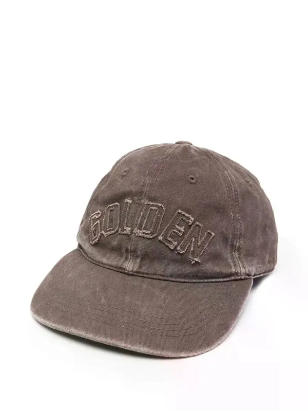 GOLDEN GOOSE Baseball Cap With Distressed Effect - Brown