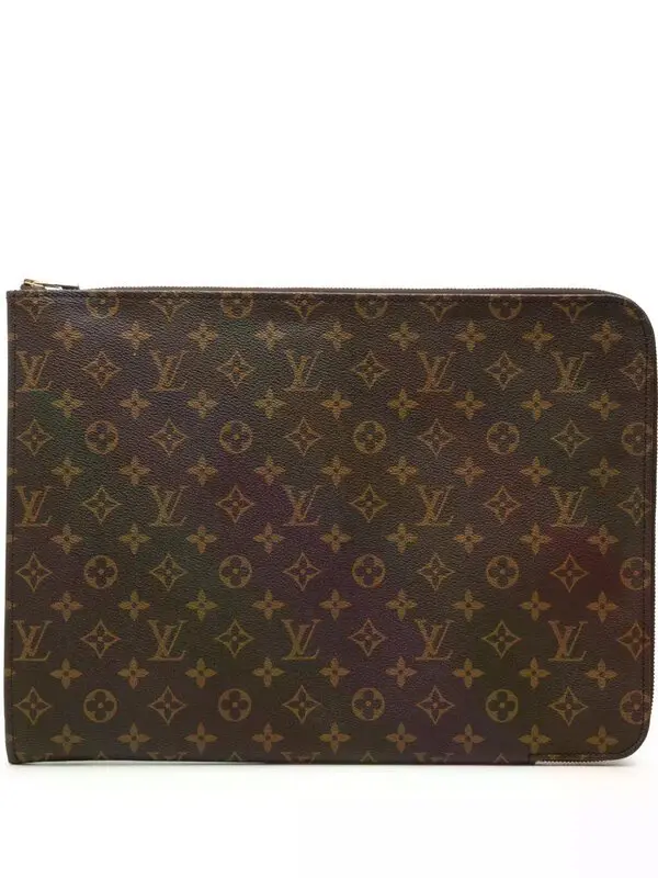 LOUIS VUITTON 1997 Monogram Poche Documents Portfolio Business Bag - Brown