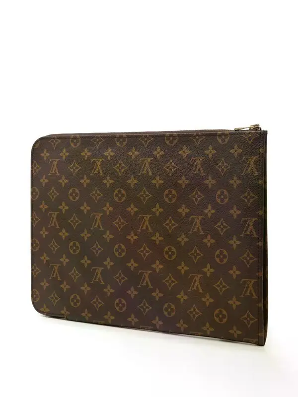 LOUIS VUITTON 1997 Monogram Poche Documents Portfolio Business Bag - Brown