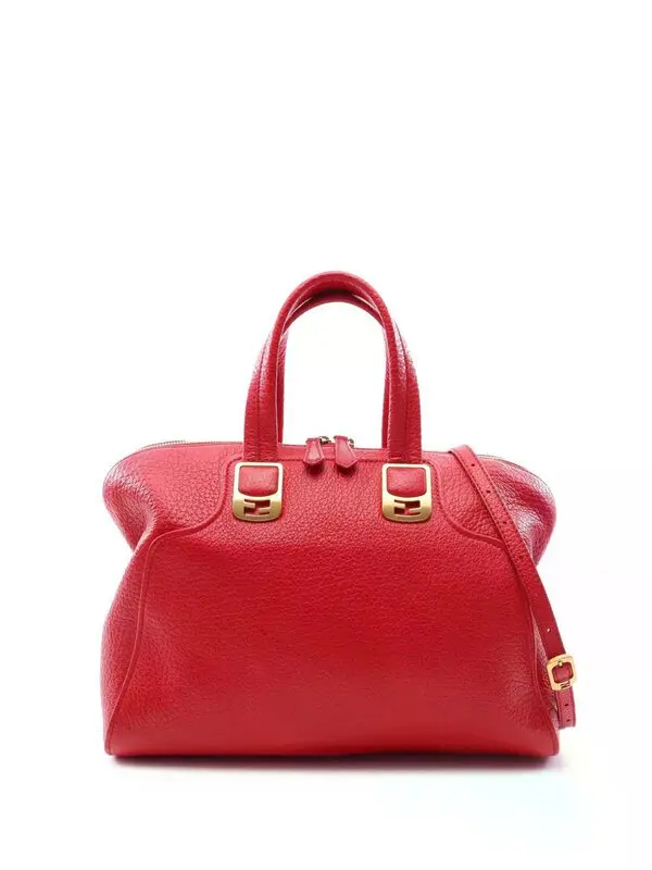Fendi 2010-2011 Large Leather Chameleon Satchel - Red