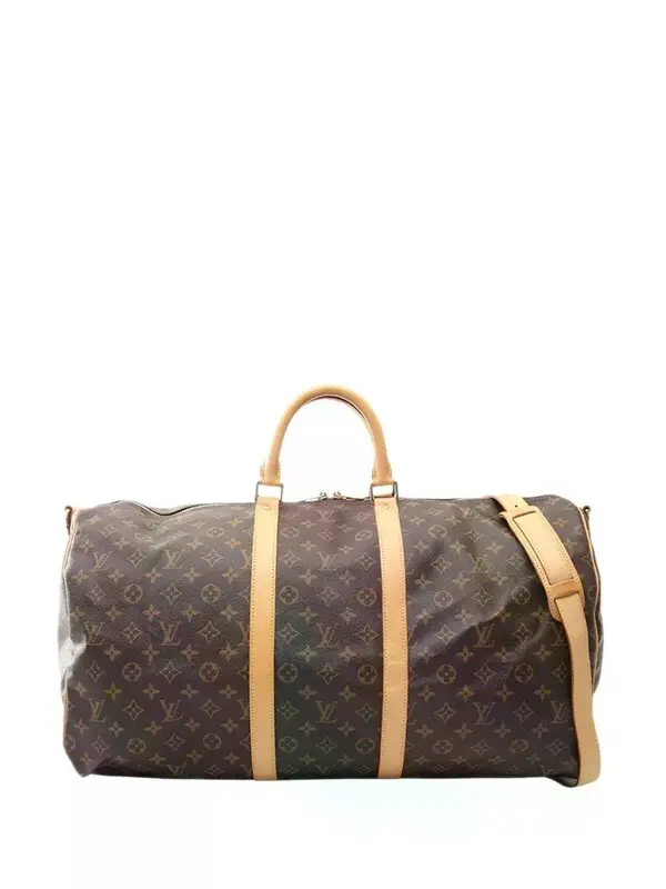 LOUIS VUITTON Monogram Keepall Bandouliere 55 Travel Bag