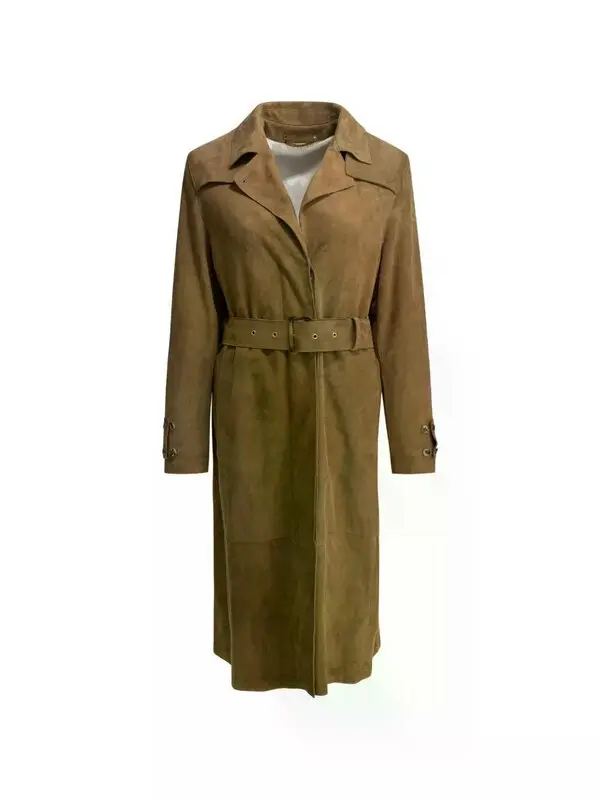 GOLDEN GOOSE Belted Waist Suede Coat