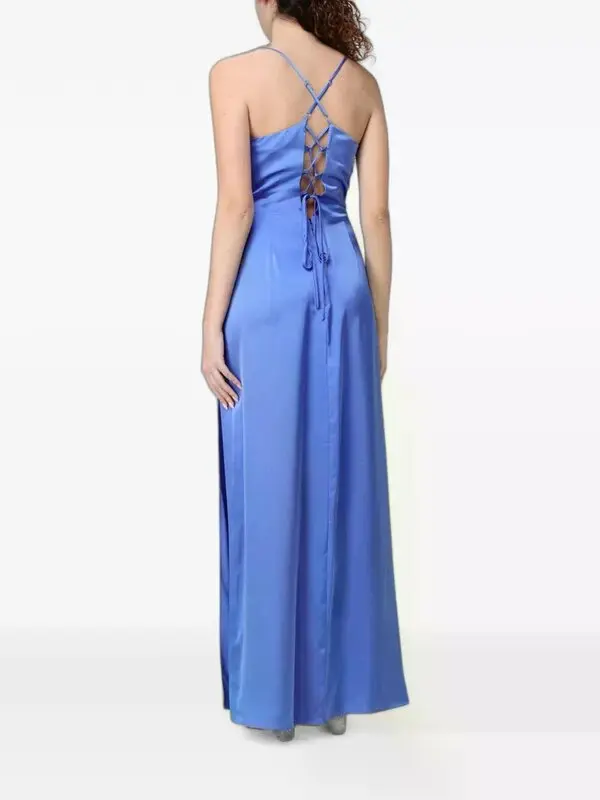 HANITA Maxi Lace-up Satin Dress