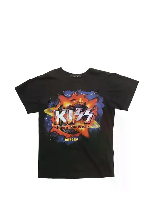HTC LOS ANGELES Studded Graphic-print T-shirt - Black