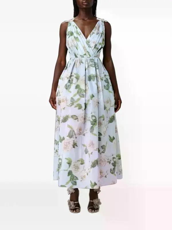 Antonio Marras Floral Print Midi Dress - Blue