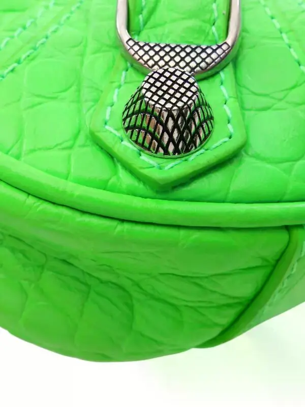 Balenciaga Croc Embossed Leather Motocross Le Cagole Xs Crossbody Bag