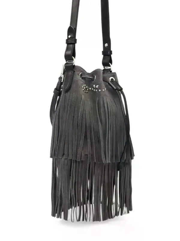 HTC LOS ANGELES Janis Fringes Bucket Bag - Grey