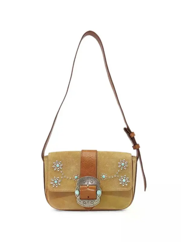 HTC LOS ANGELES Dolly Studded Suede Shoulder Bag