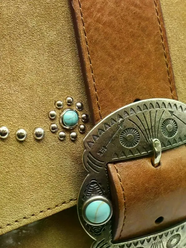 HTC LOS ANGELES Dolly Studded Suede Shoulder Bag