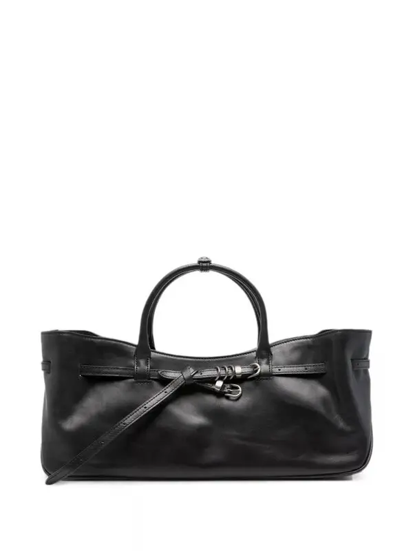 MARGESHERWOOD Belted Leather Tote Bag - Black