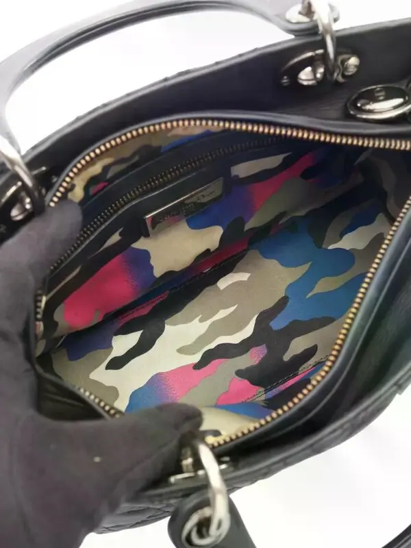 Dior Medium Lambskin Cannage Lady Satchel - Black