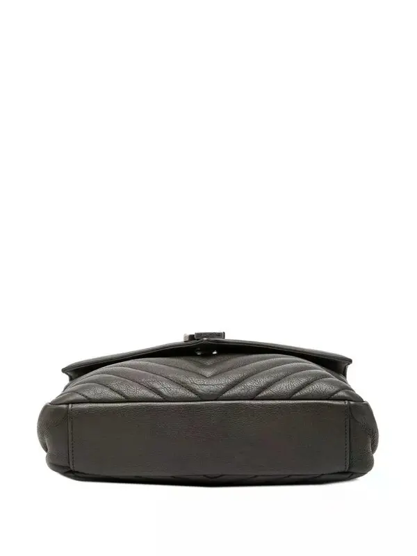 Saint Laurent 2016 Medium Chevron Sheepskin Monogram College Satchel
