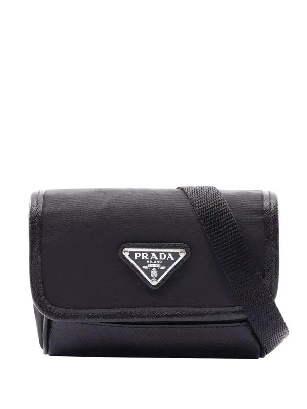 Prada Saffiano Trimmed Tessuto Messenger Bag