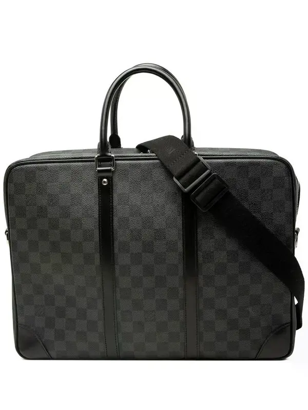 LOUIS VUITTON 2010 Damier Graphite Porte Documents Voyage Pm Business Bag