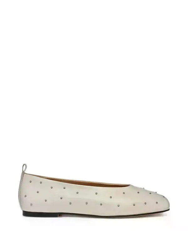 Geox Marsilea Stud-embellished Leather Ballet Flats