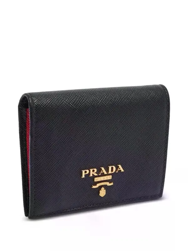 Prada Saffiano Lux Logo-plaque Card Case - Black