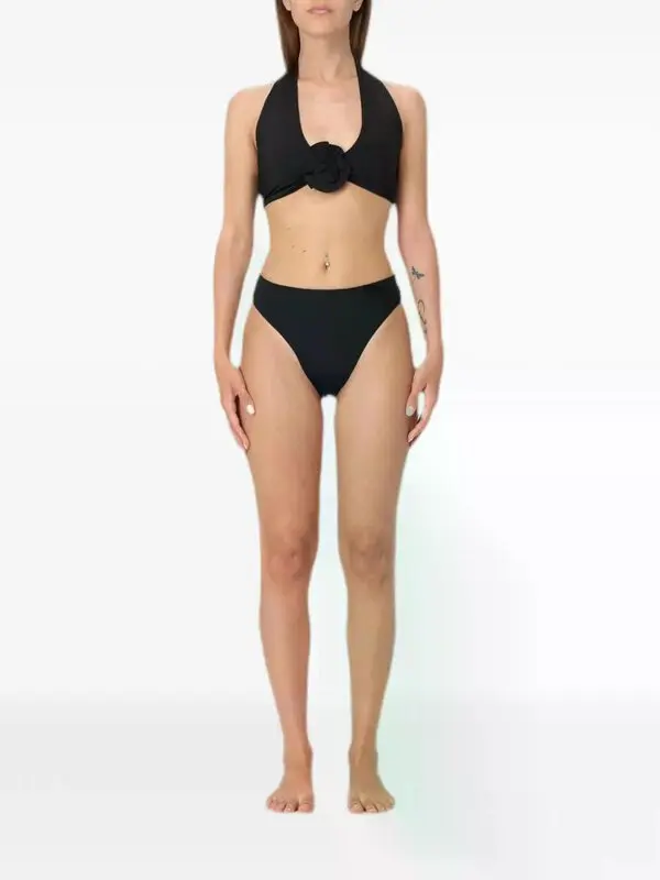 MAYGEL CORONEL Halterneck Bikini With Rosette Detail - Black